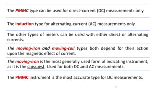Lect 4 analog meter PMMC.pptx | Physics | Science