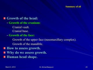 Growth and Development of Craniofacial Complex II | PDF