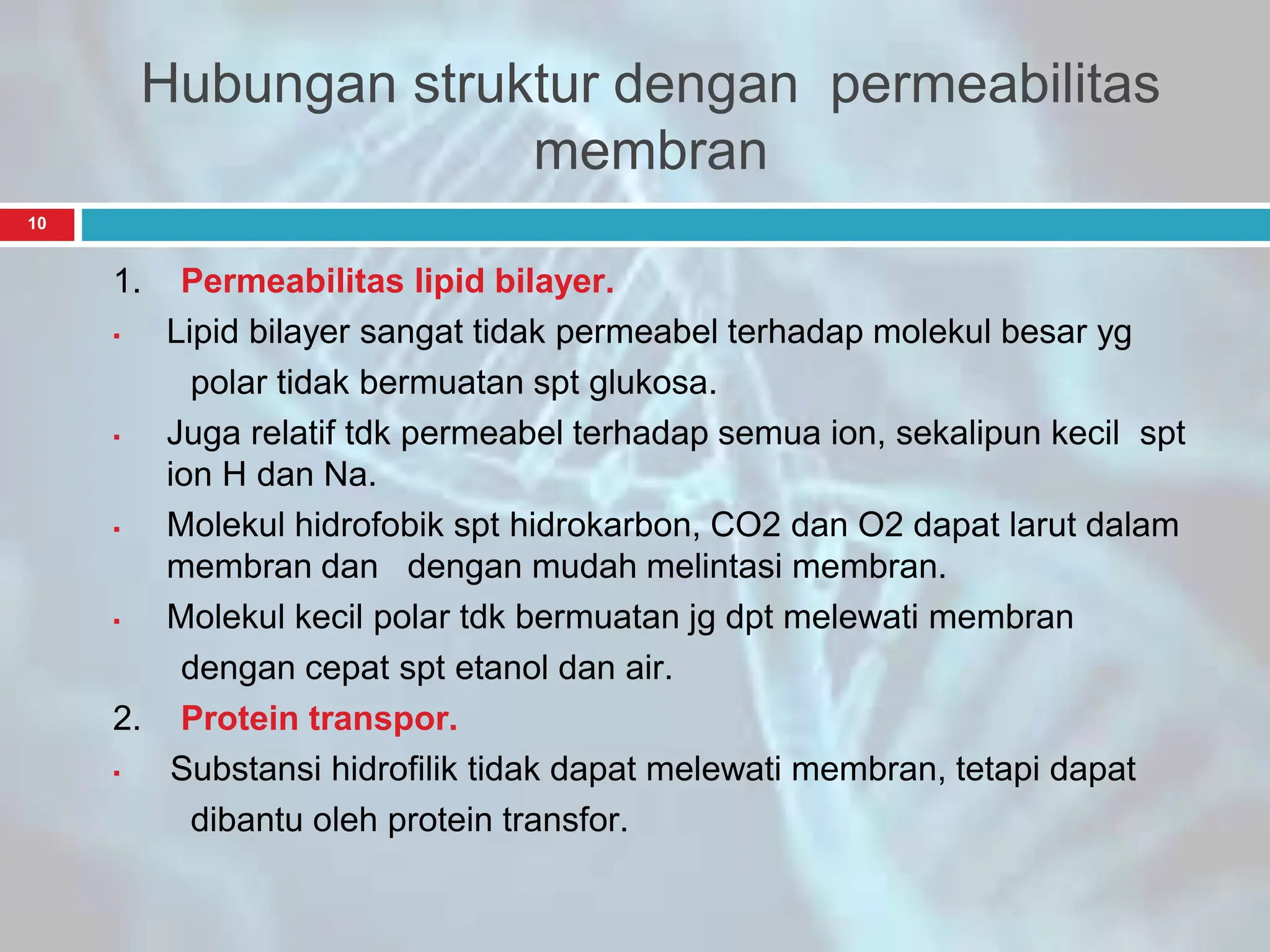 Lect 4 SISTEM TRANSPOR MEMBRAN SEL LENGKAP | PPTX