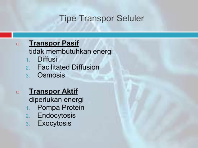 Lect 4 SISTEM TRANSPOR MEMBRAN SEL LENGKAP | PPTX