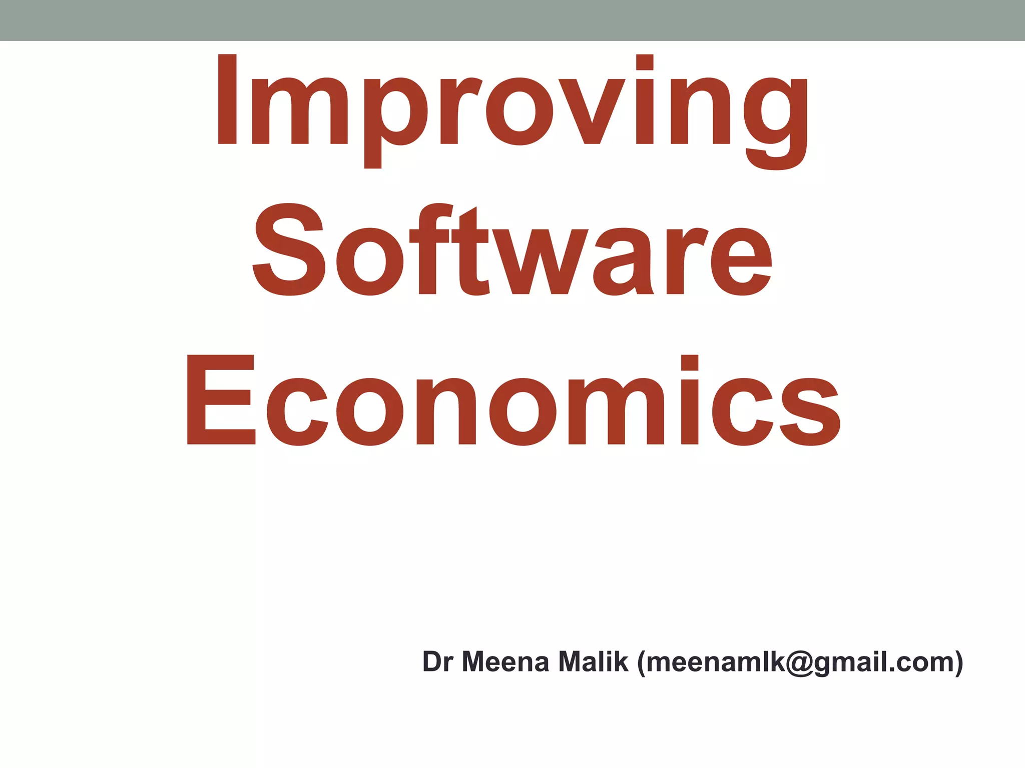 Lect5 improving software economics | PPTX