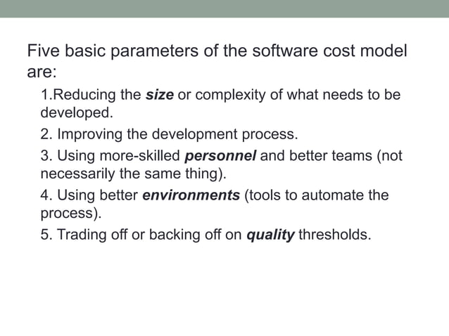 Lect5 improving software economics | PPTX | Programming Languages | Computing