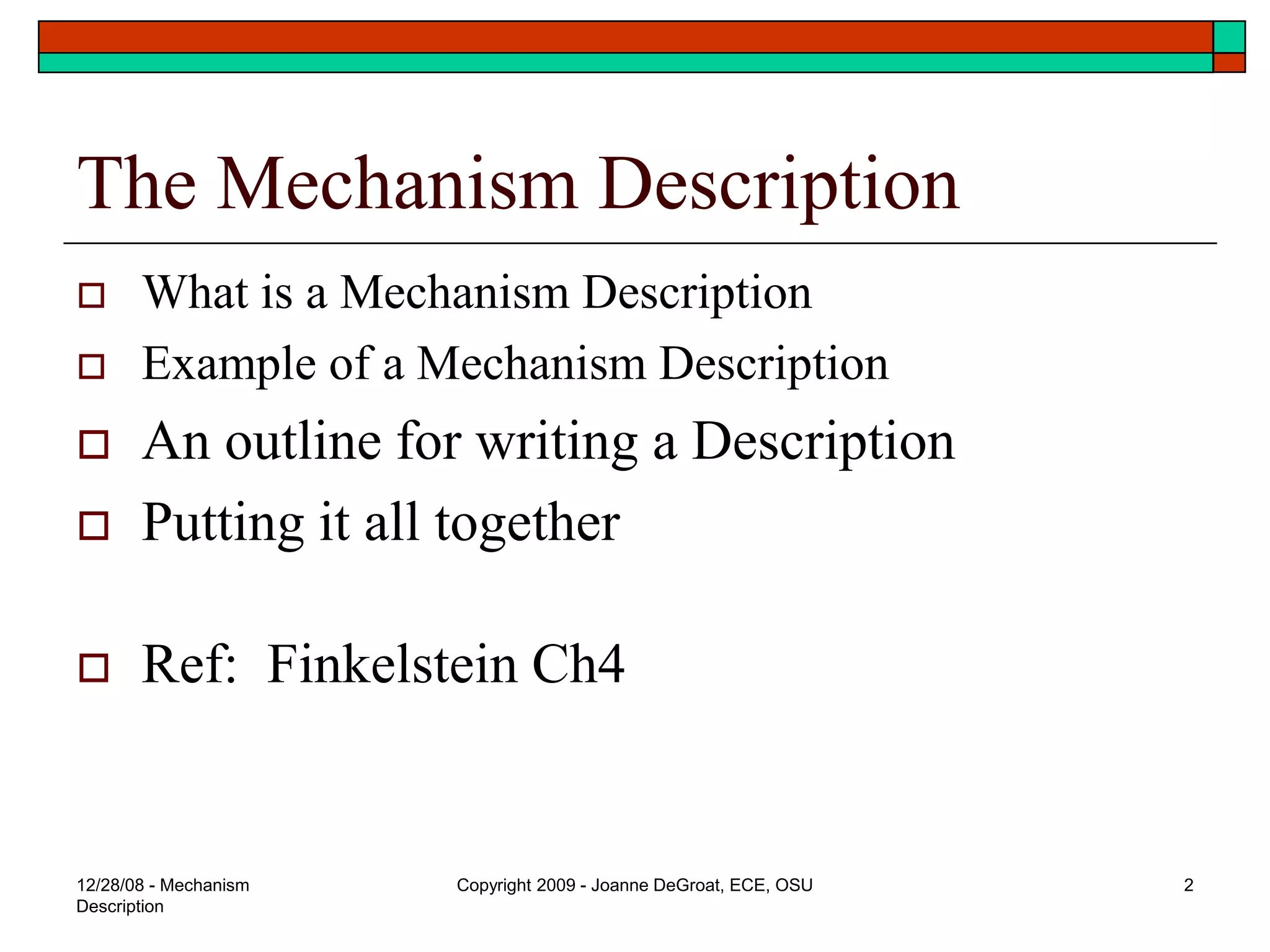 Lect 5 mechanism description (1) | PPT