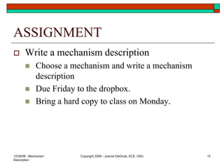Lect 5 mechanism description (1) | PPT