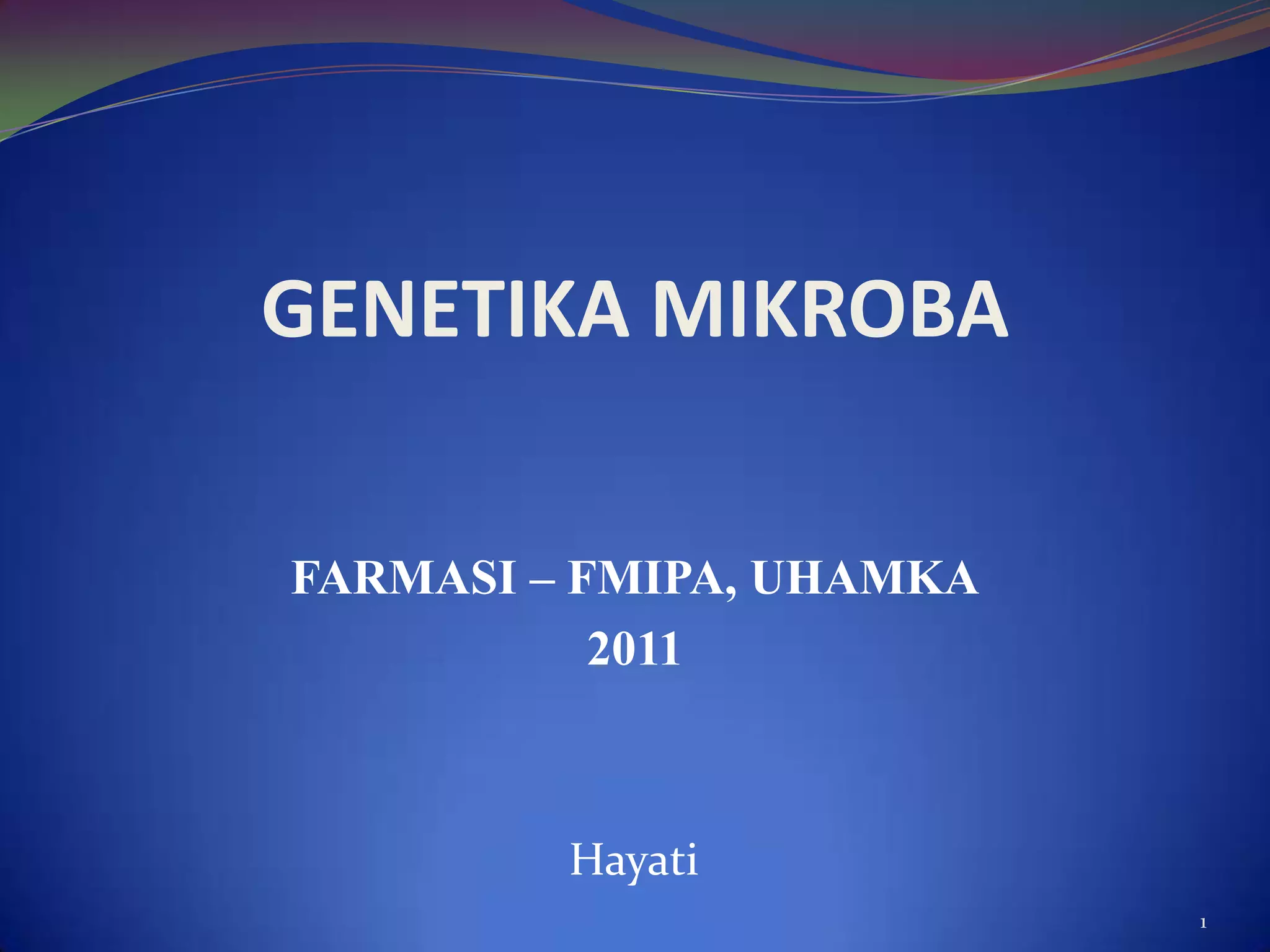 Genetika mikroba | PPTX