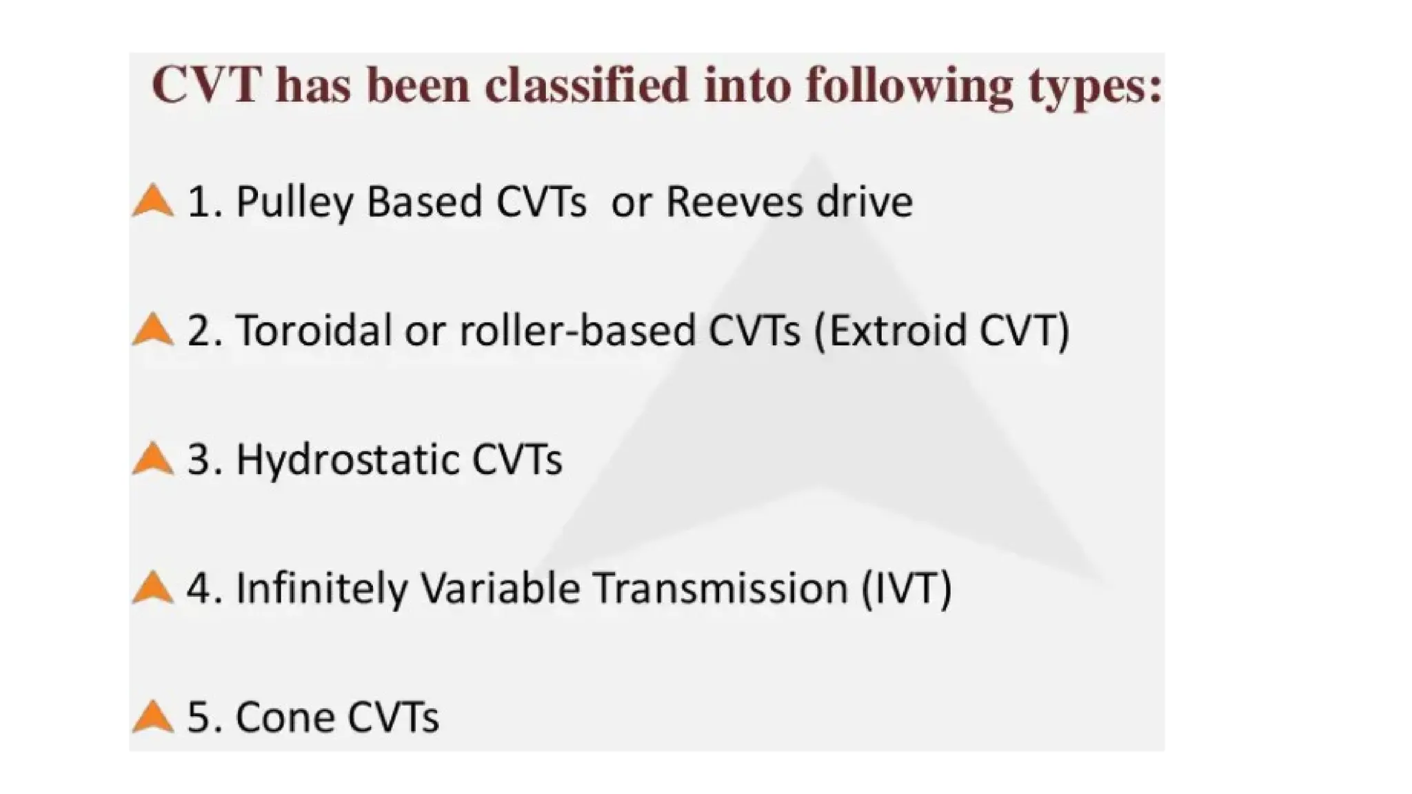 Lect 5 Unit 1 Drive Train CVT transmission system | PPT