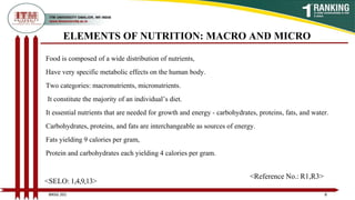 Elements of Nutrition | PPTX