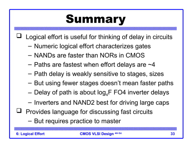 Logical Effort in VLSI design and testing | PPT | Physics | Science