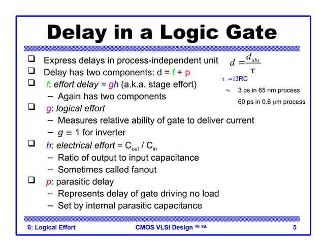 Logical Effort in VLSI design and testing | PPT | Physics | Science