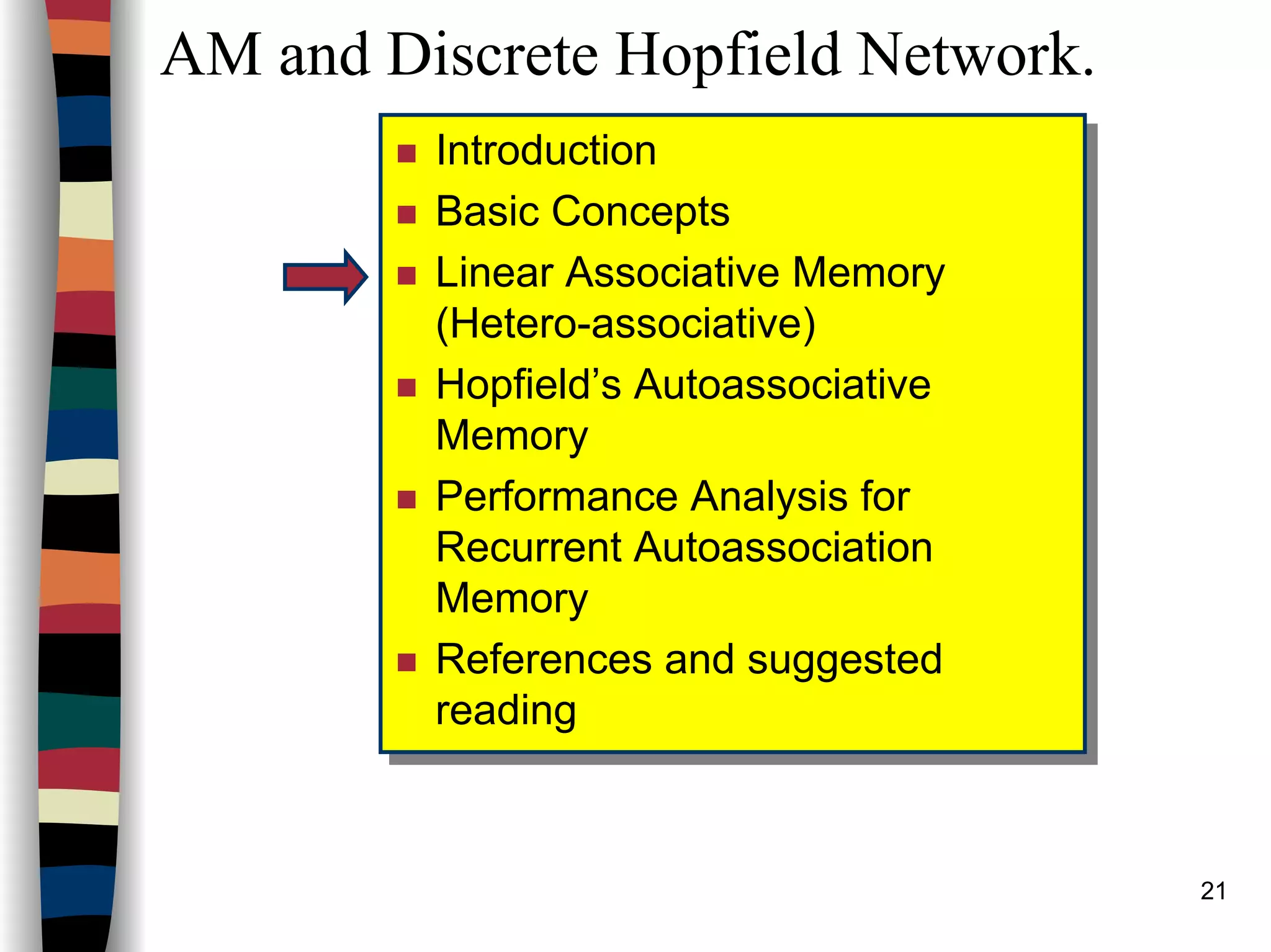 Artificial Neural Network Lecture 6- Associative Memories & Discrete Hopfield networks | PDF