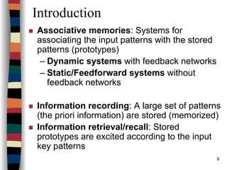 Artificial Neural Network Lecture 6- Associative Memories & Discrete ...