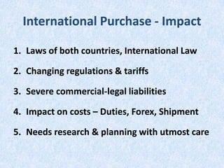 Lect 6 Materials Management - Import Purchase | PPTX