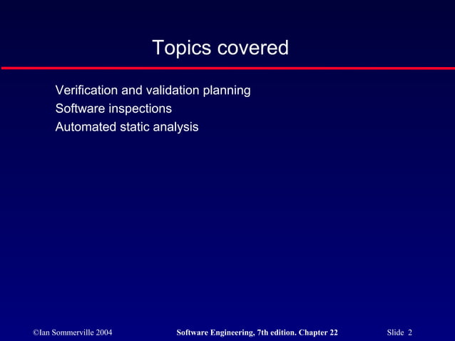 Software Verification & Validation | PPT