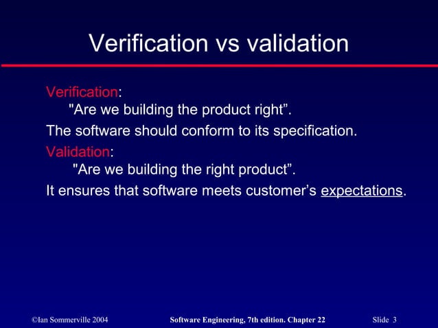 Software Verification & Validation | PPT