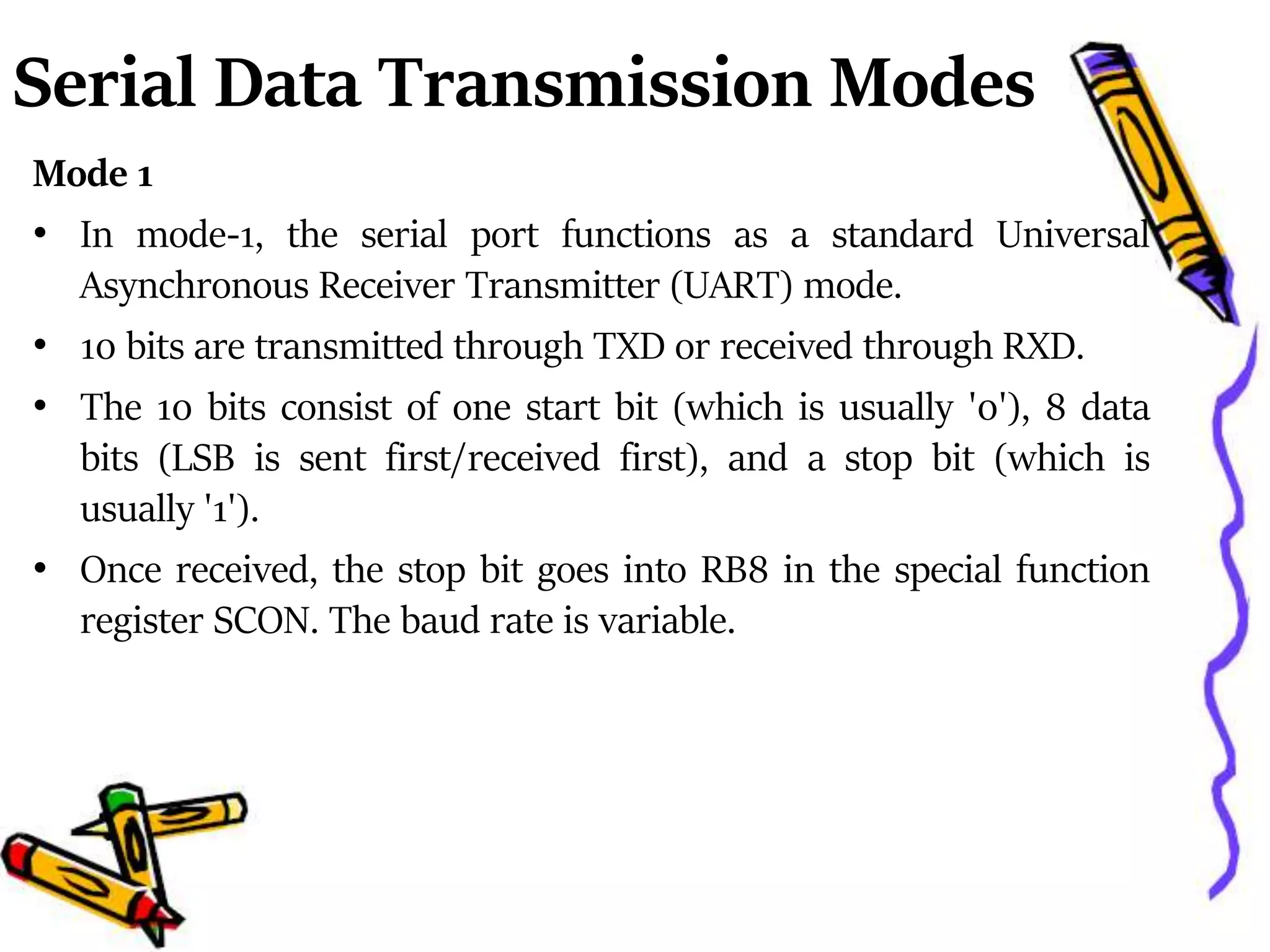Serial Communication in 8051 | PPTX