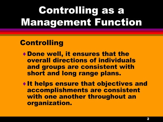 management function - controlling