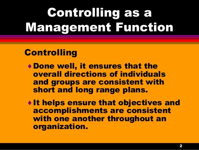 management function - controlling