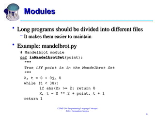 Lecture 08 - Python's Files Modules, Classess and Exceptions | PPT