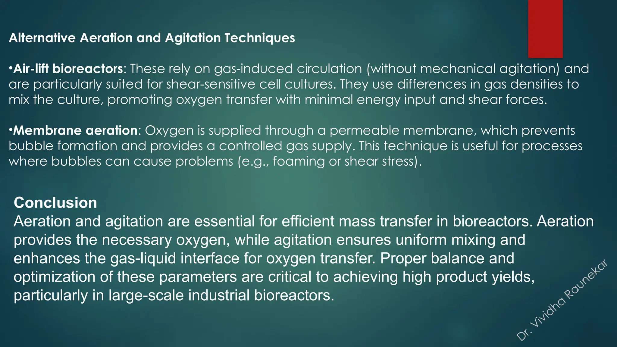 Mass transfer in bioreactors: Aeration and agitation- Importance | PPTX