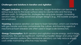 Mass transfer in bioreactors: Aeration and agitation- Importance | PPTX
