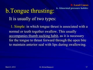 Etiology of Malocclusion II | PPT