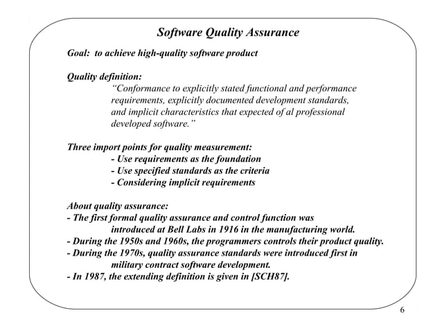 Software Quality Assurance | PPT