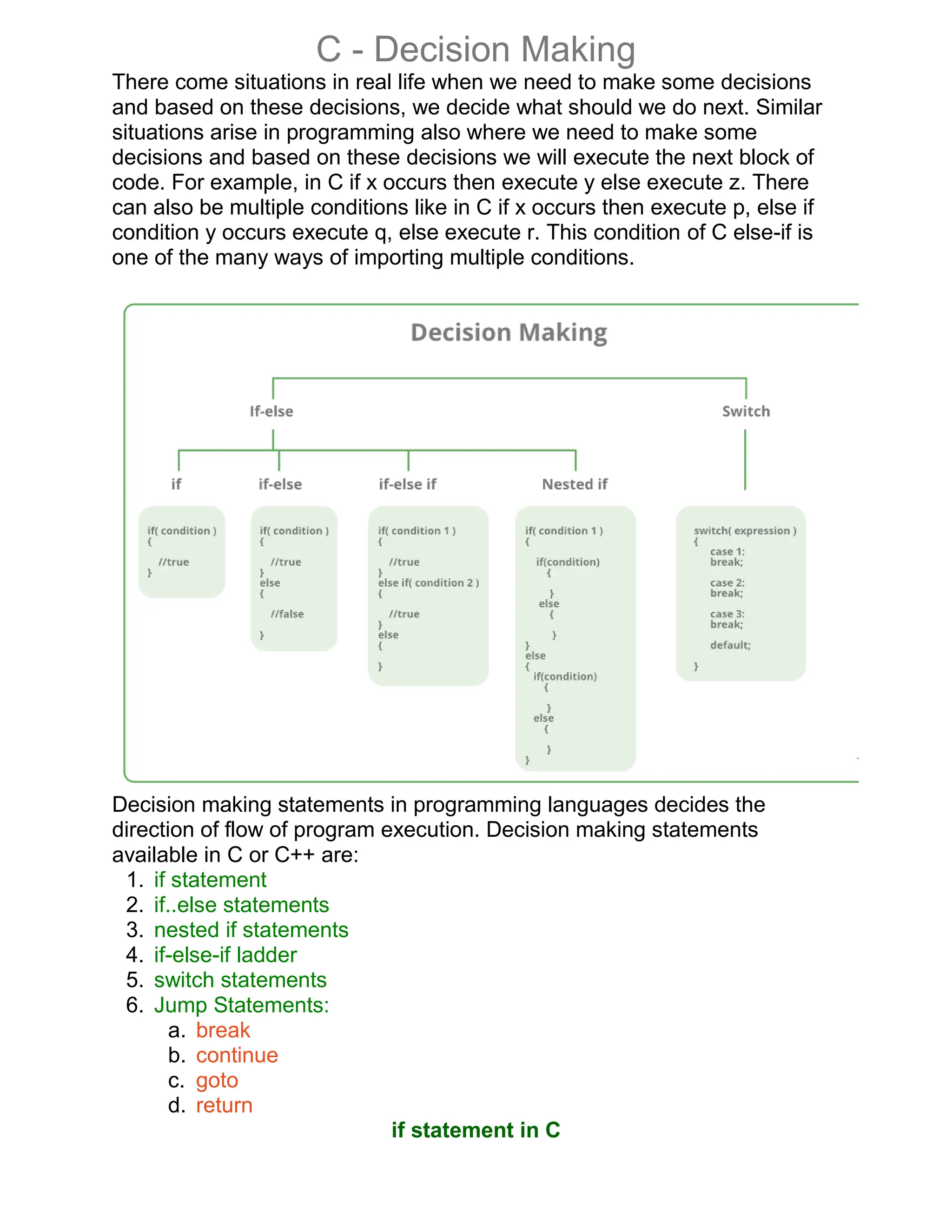 Control structure and Looping statements | PDF