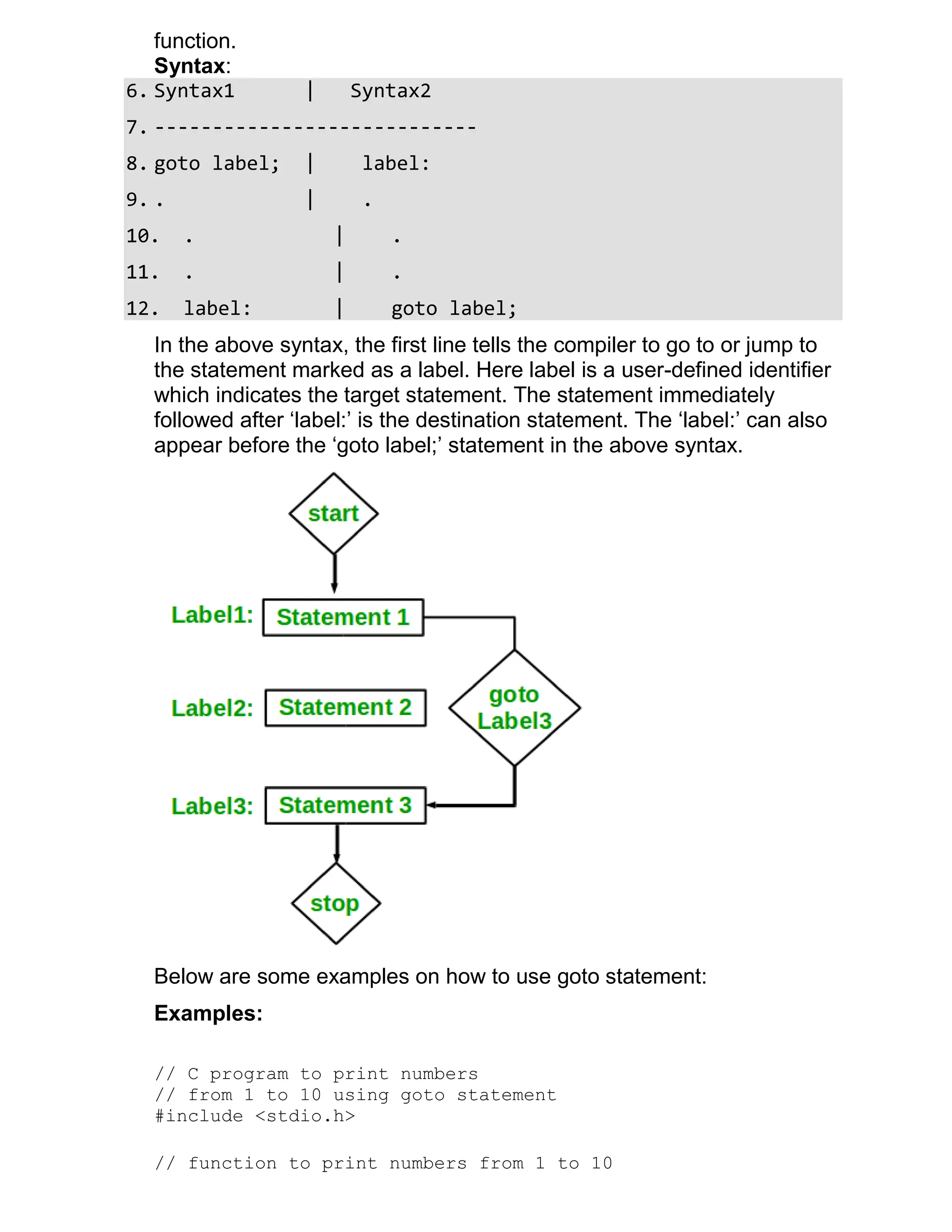 Control structure and Looping statements | PDF