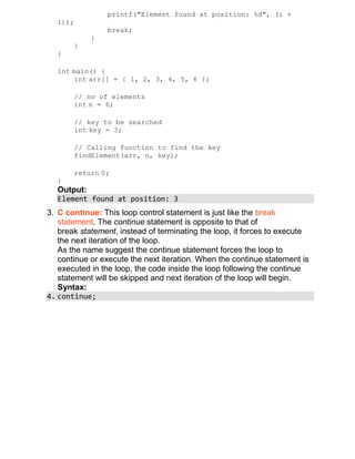 Control structure and Looping statements | PDF