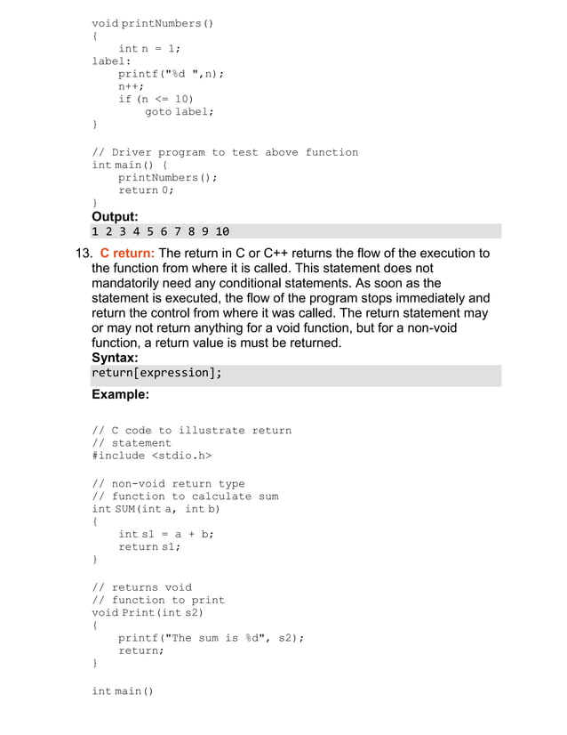 Control structure and Looping statements | PDF