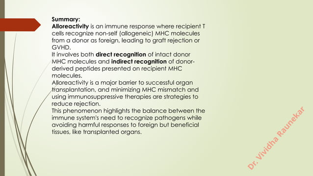 Self MHC (Major Histocompatibility Complex) restriction | PPTX