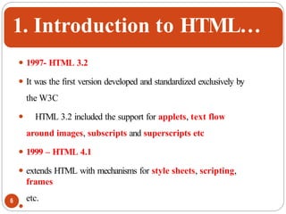 lect 9 (Introduction to HTML).pptxghgffffdfd | PPT