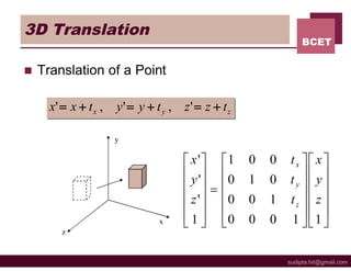 Lect9 transformation3d | PPT