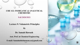 Lecture 9 Volumetric Analysis . chemistry | PPTX