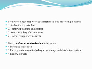 Role of water and its significance in Food Processing | PPTX