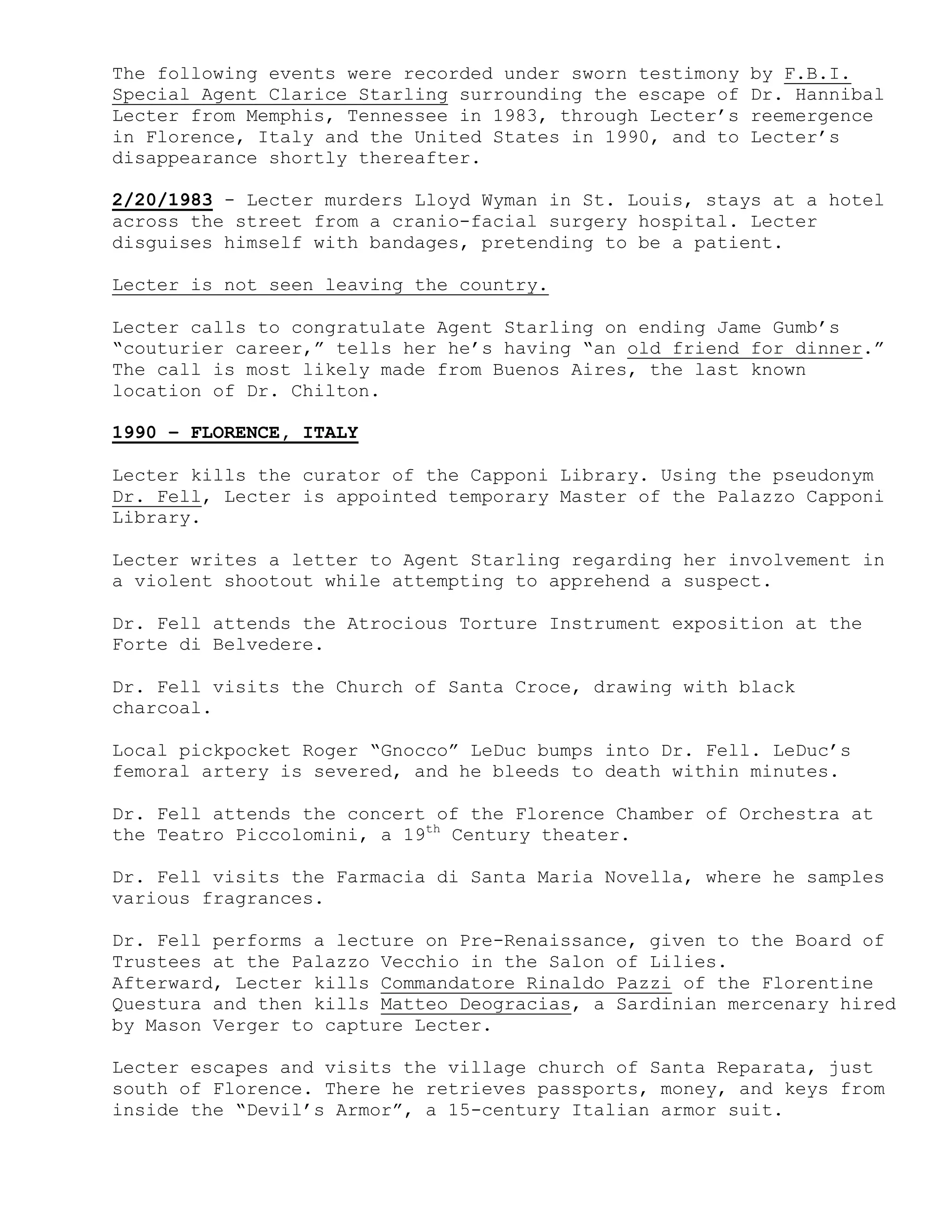 Dr. Hannibal Lecter file | PDF