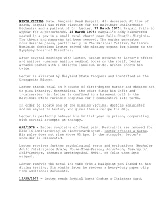 Dr. Hannibal Lecter file | PDF