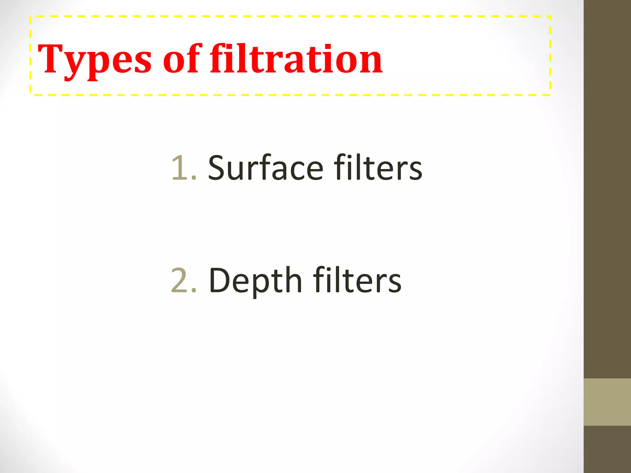 mechanism of filtration, surface and depth filters | PPT