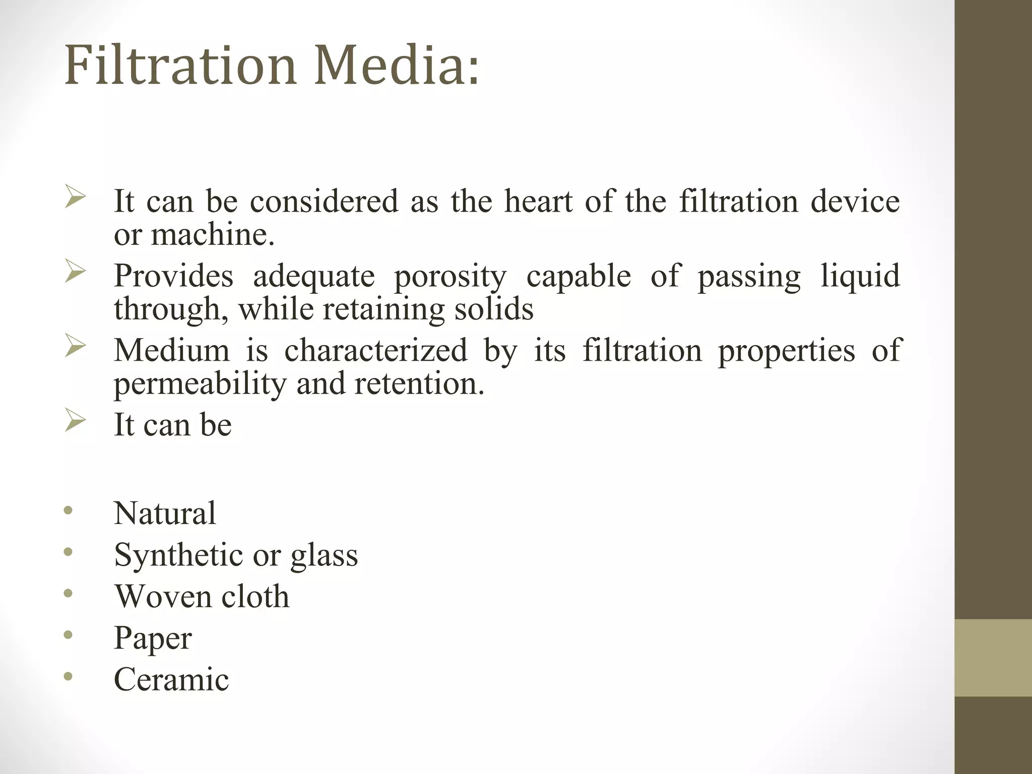 mechanism of filtration, surface and depth filters | PPT