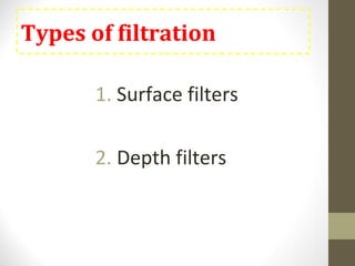 mechanism of filtration, surface and depth filters | PPT