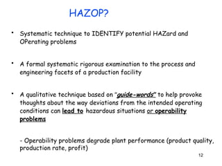 lect hazop 22.pptx for process safety management | PPTX