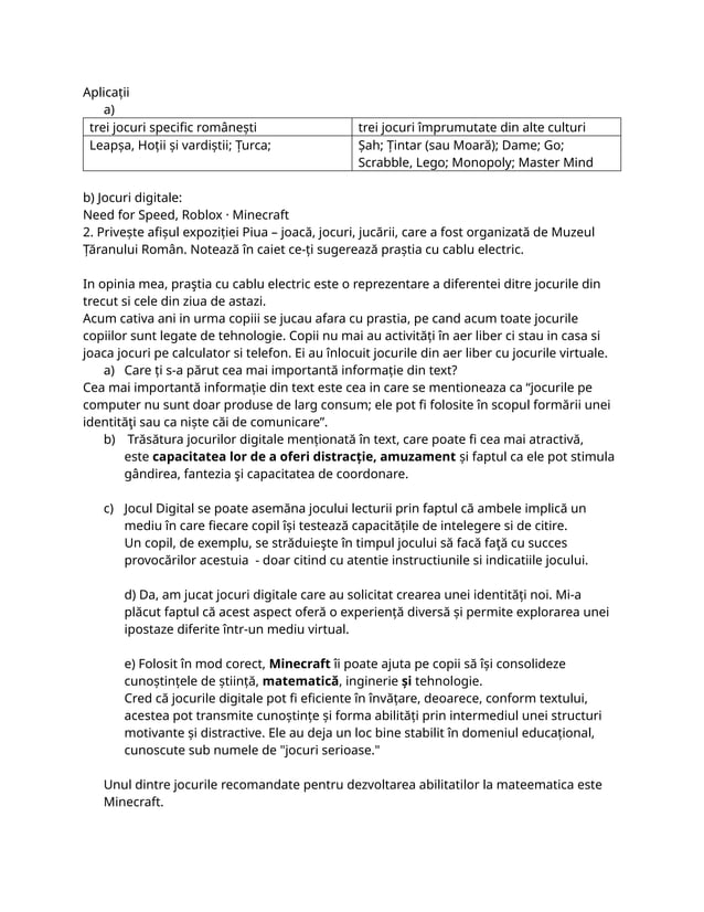 Lectia 7 - Diversitate culturala jocuri de ieri si de azi | DOCX
