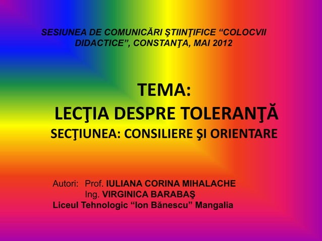 Lectia despre toleranta | PPT