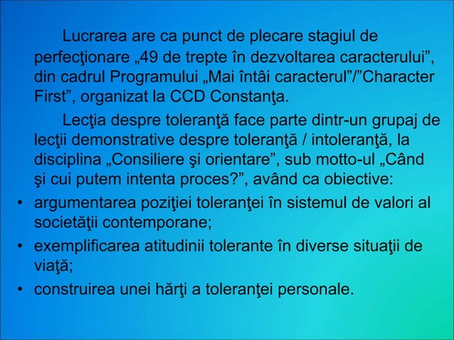 Lectia despre toleranta | PPT