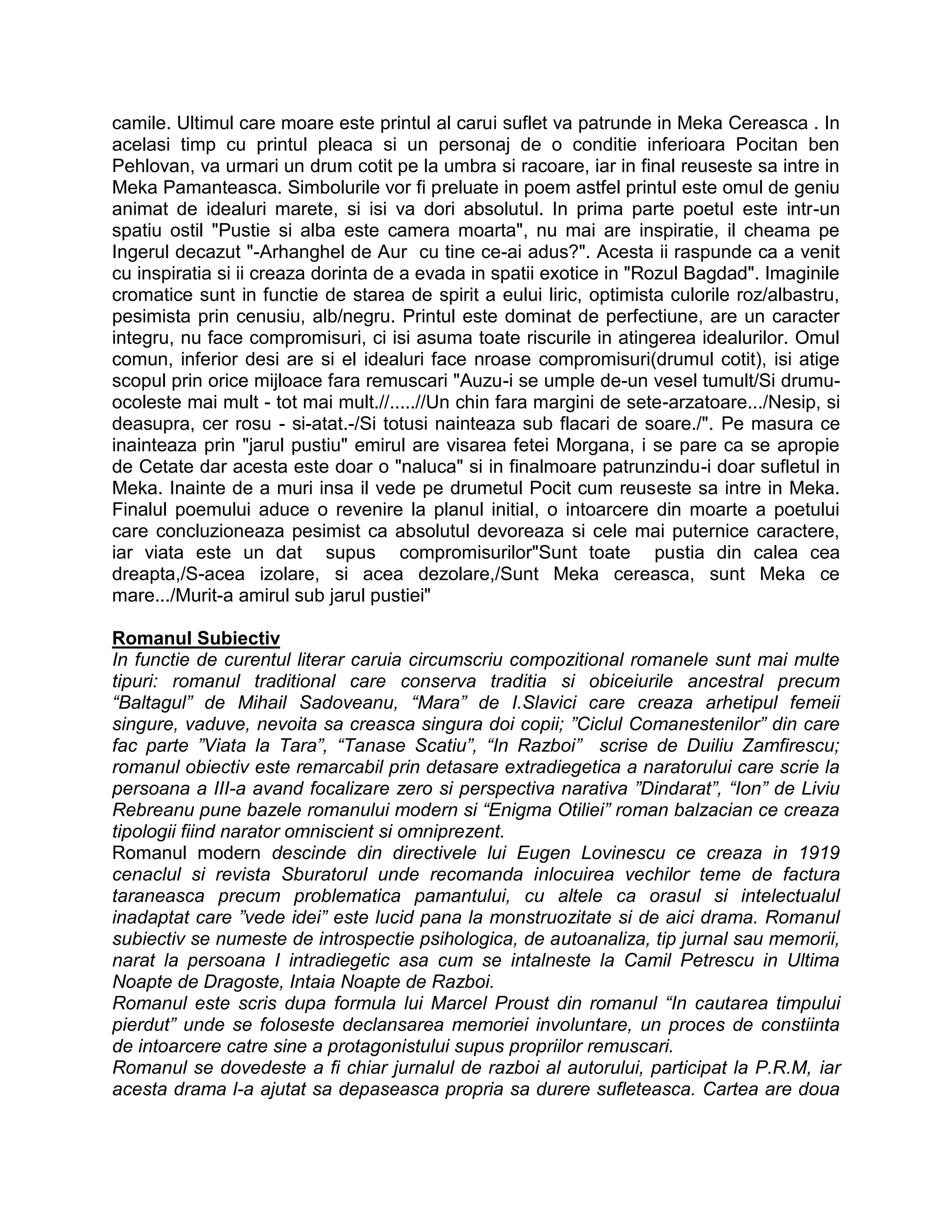 Lectii romana clasa a 11-a | DOCX