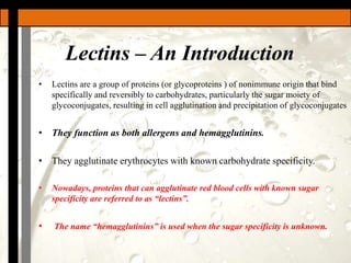 Lectins - The next medical tool? | PPTX