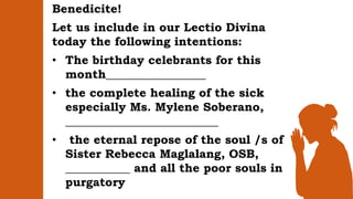 LECTIO-Prayers.pptx | Christianity | Religion & Spirituality