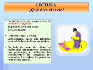 lectio_divina. enseñnza a ministros y catequesis parroquiales | PPT