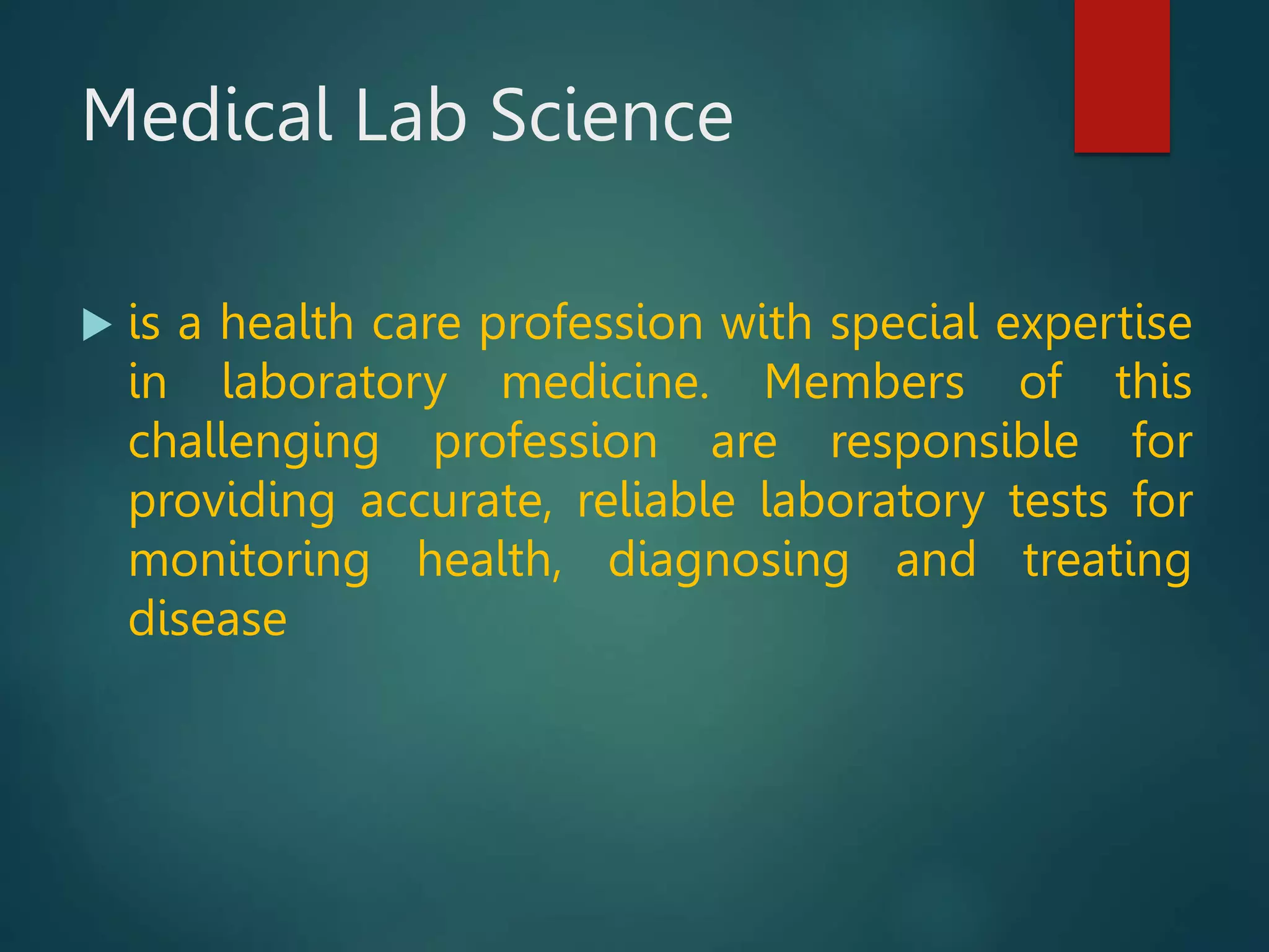 Medical Laboratory sciences | PPTX
