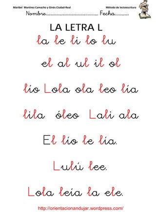 LECTOESCRITURA: L | PDF